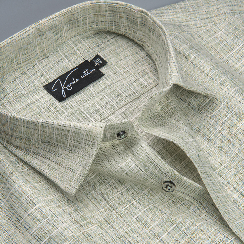 Linen khadi Light Pista Green Colour Shirts For Men – Kerala Cotton